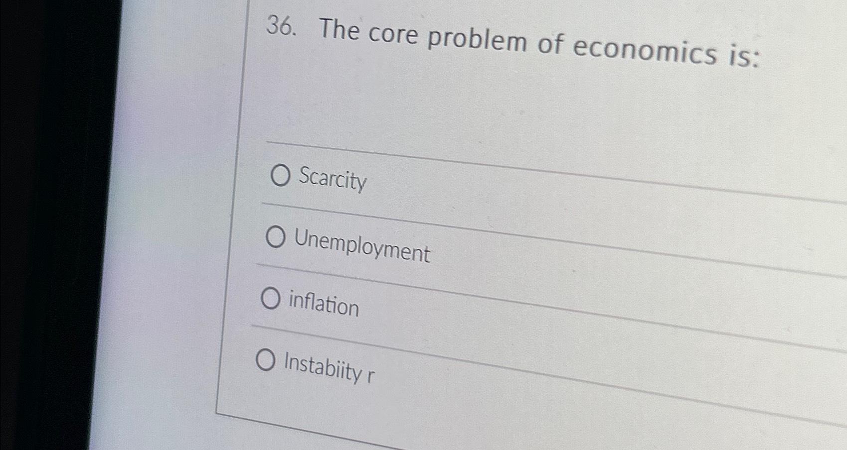Solved The core problem of economics | Chegg.com