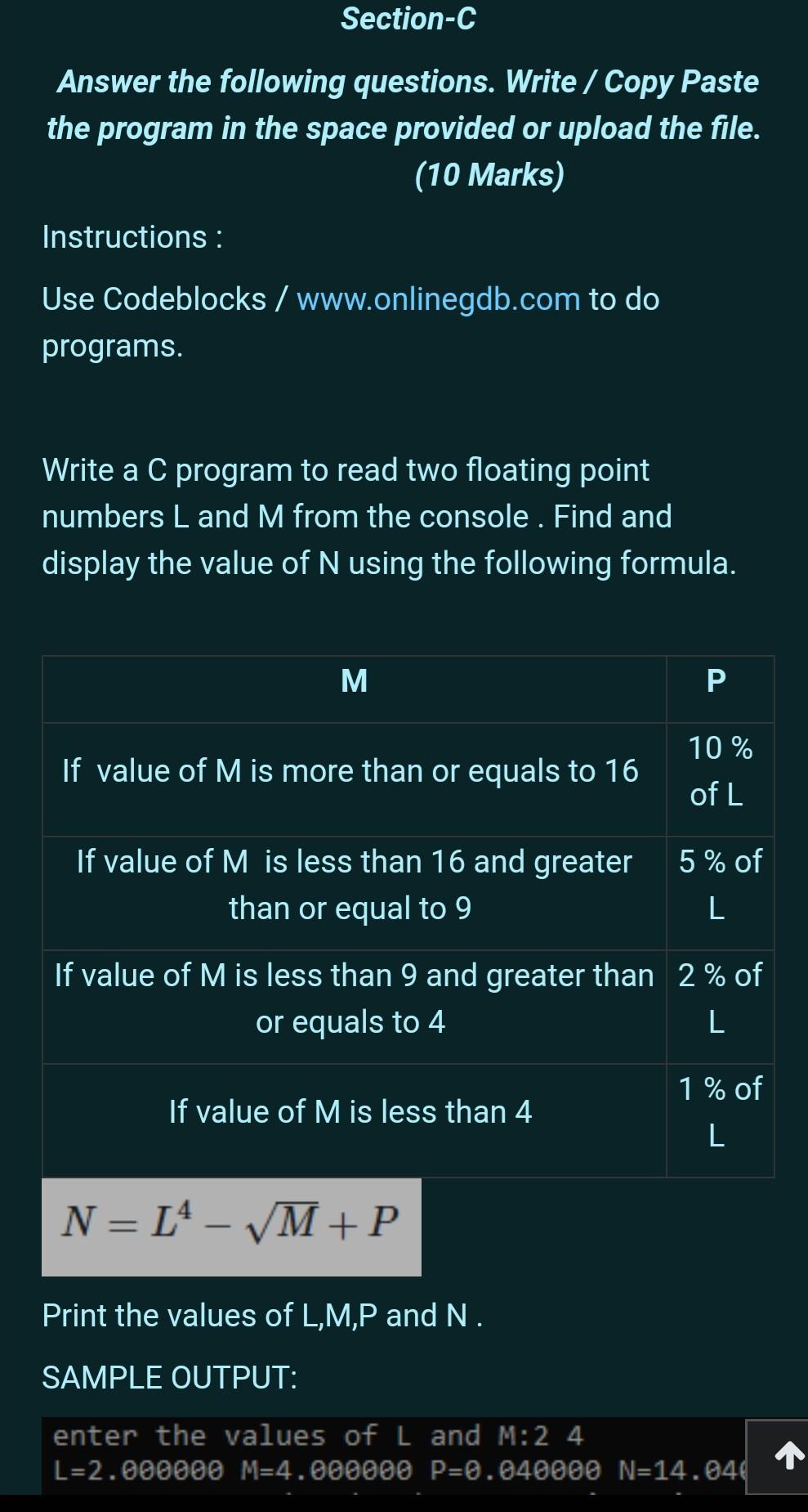 Solved Section-C Answer the following questions. Write / | Chegg.com
