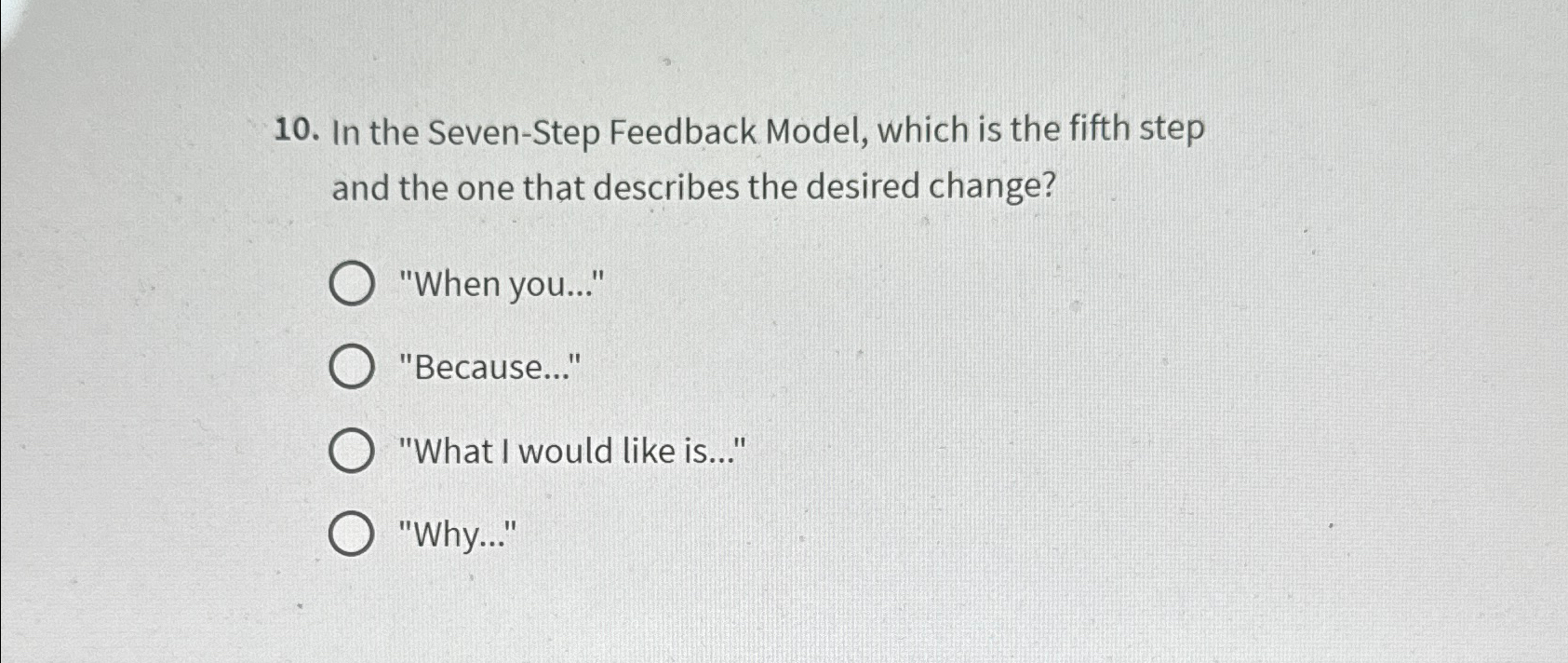 Solved In the Seven-Step Feedback Model, which is the fifth | Chegg.com