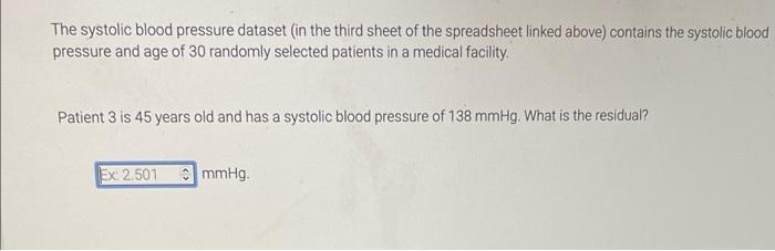 Solved The systolic blood pressure dataset (in the third | Chegg.com