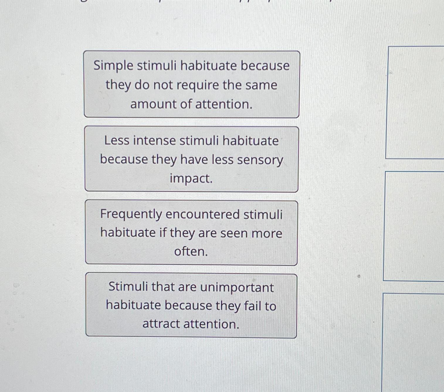Solved Simple stimuli habituate because they do not require | Chegg.com