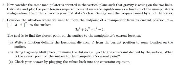 Figure 1 Manipulator For Problems 4 And 5 1 A