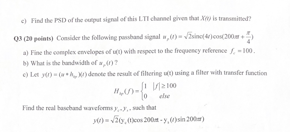 Solved c) ﻿Find the PSD of the output signal of this LTI | Chegg.com