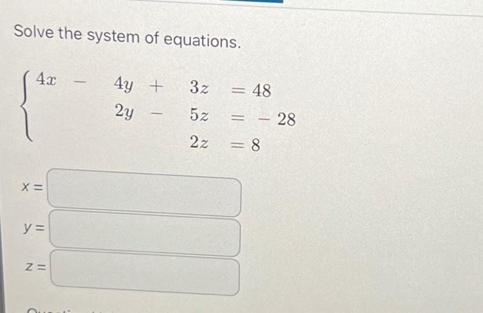 Solved Solve the system of equations. | Chegg.com