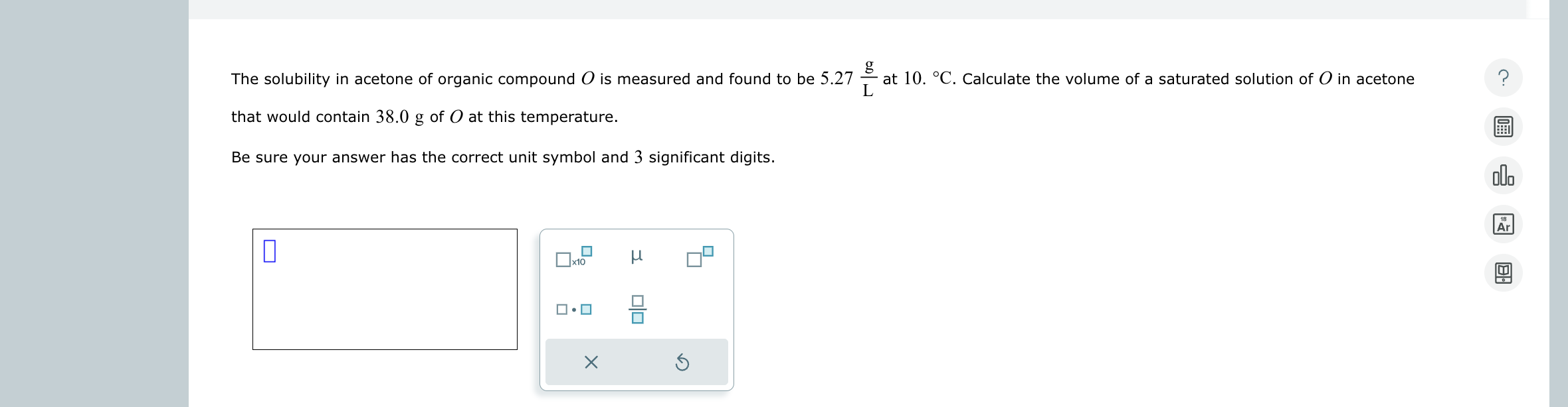 Solved The solubility in acetone of organic compound O ﻿is | Chegg.com