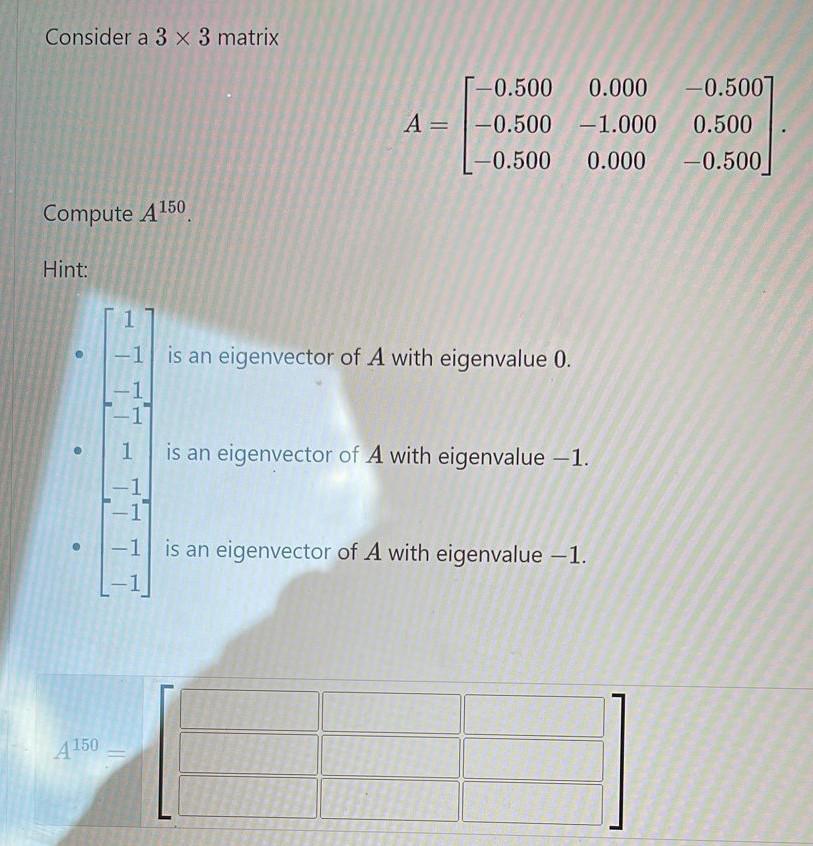 Solved Consider a 3×3 matrix | Chegg.com