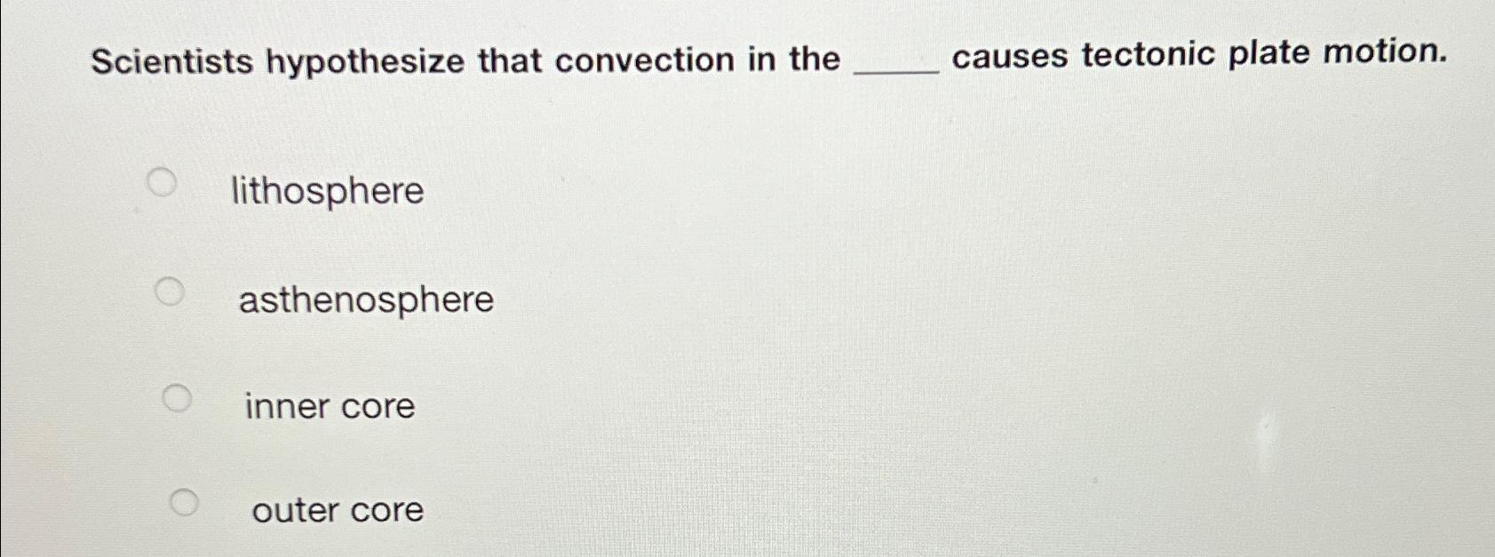 Solved Scientists hypothesize that convection in the causes | Chegg.com