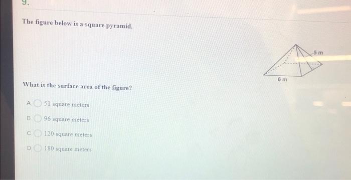 Solved The figure below is a square pyramid. What is the | Chegg.com