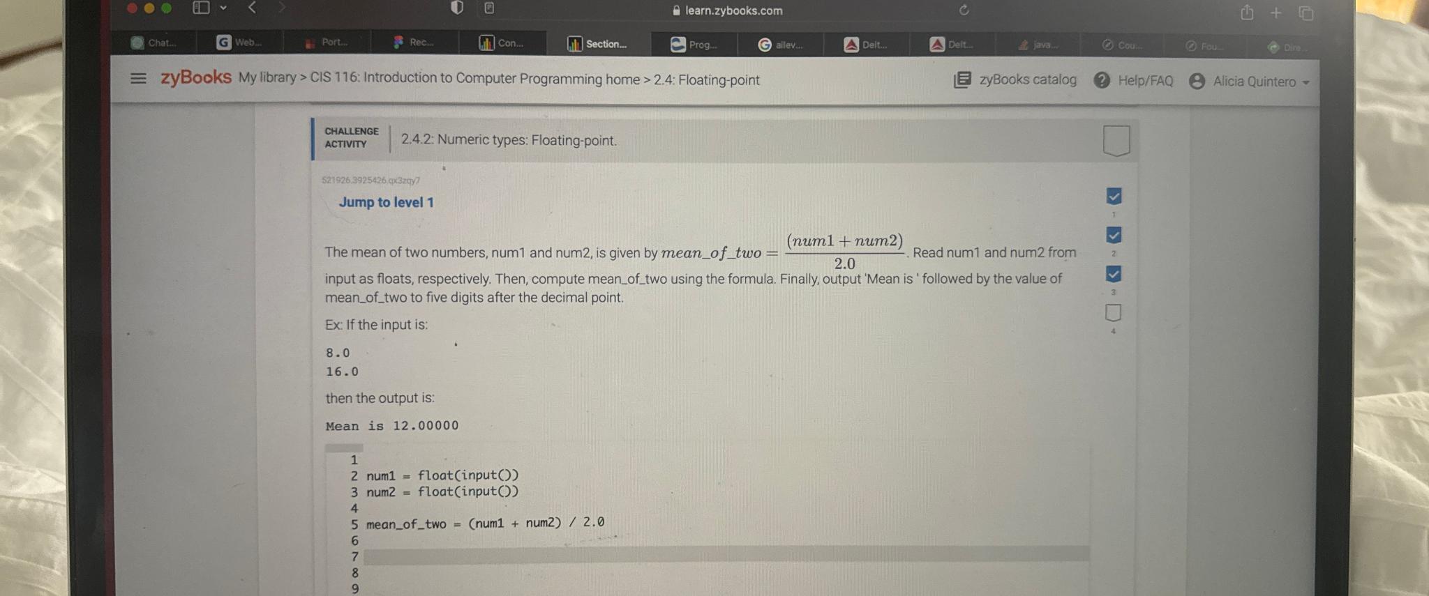 Solved CHALLENGEACTIVITY2.4.2: Numeric types: | Chegg.com Solved CHALLENGEACTIVITY2.4.2: Numeric types: | Chegg.com