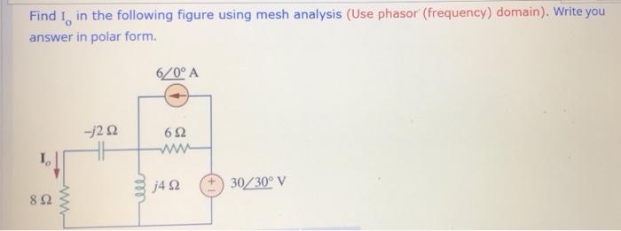 Solved Find 1, in the following figure using mesh analysis | Chegg.com