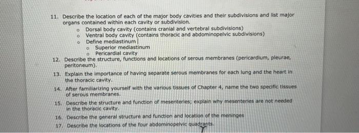 Solved 0 0 11 Describe The Location Of Each Of The Major Chegg