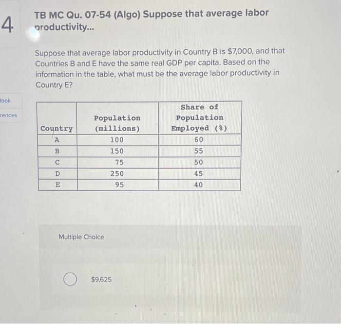 Solved TB MC Qu. 07-54 (Algo) Suppose that average labor | Chegg.com Solved TB MC Qu. 07-54 (Algo) Suppose that average labor | Chegg.com