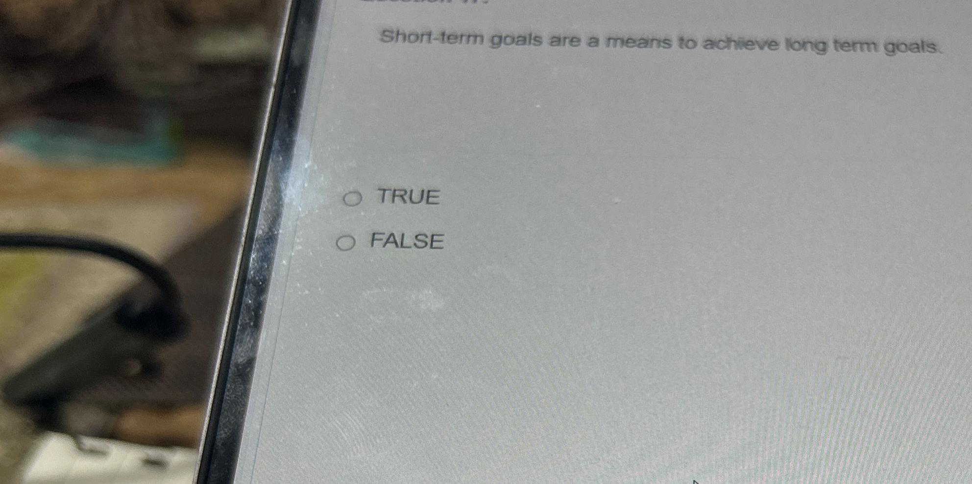 Solved Short-ferm goals are a means to achileve long term | Chegg.com