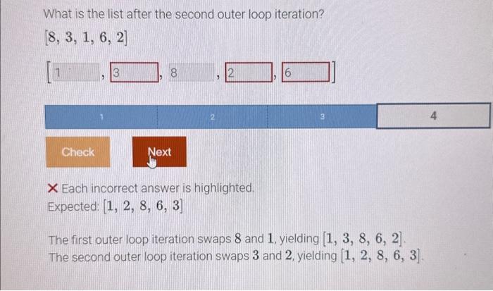 Solved What is the list after the second outer loop | Chegg.com