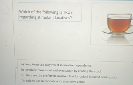 Solved Which of the following is TRUE regarding stimulant | Chegg.com