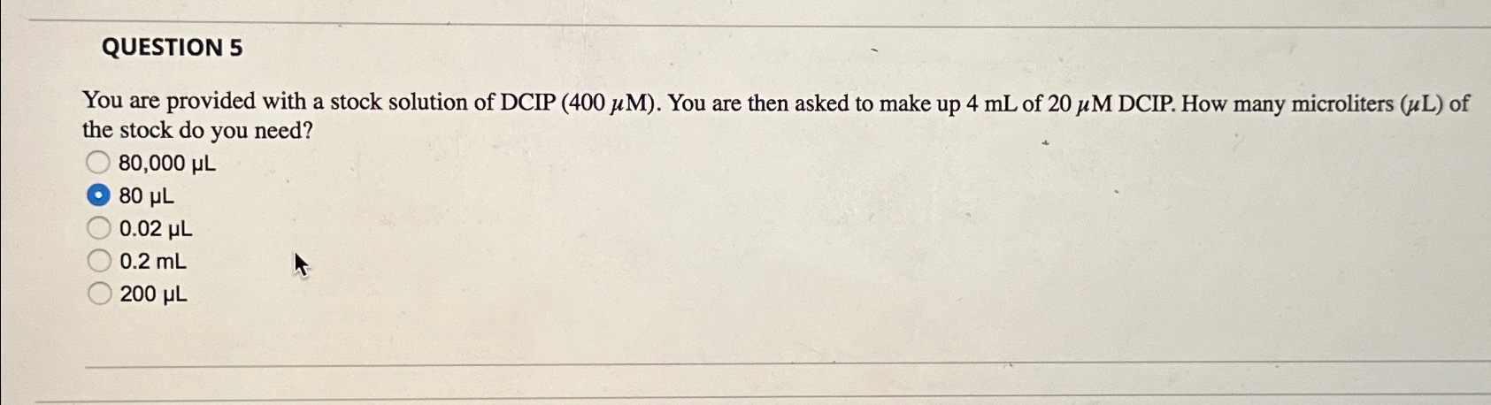 Solved QUESTION 5You are provided with a stock solution of | Chegg.com