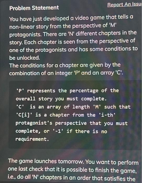 Solved Problem Statement Report An Issu You have just | Chegg.com