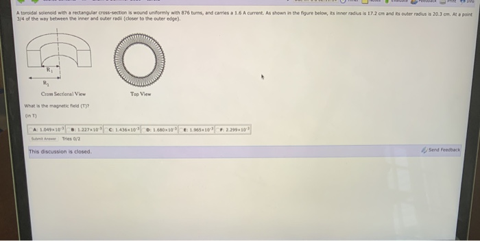 Solved A toroidal solenoid with a rectangular cross-section | Chegg.com