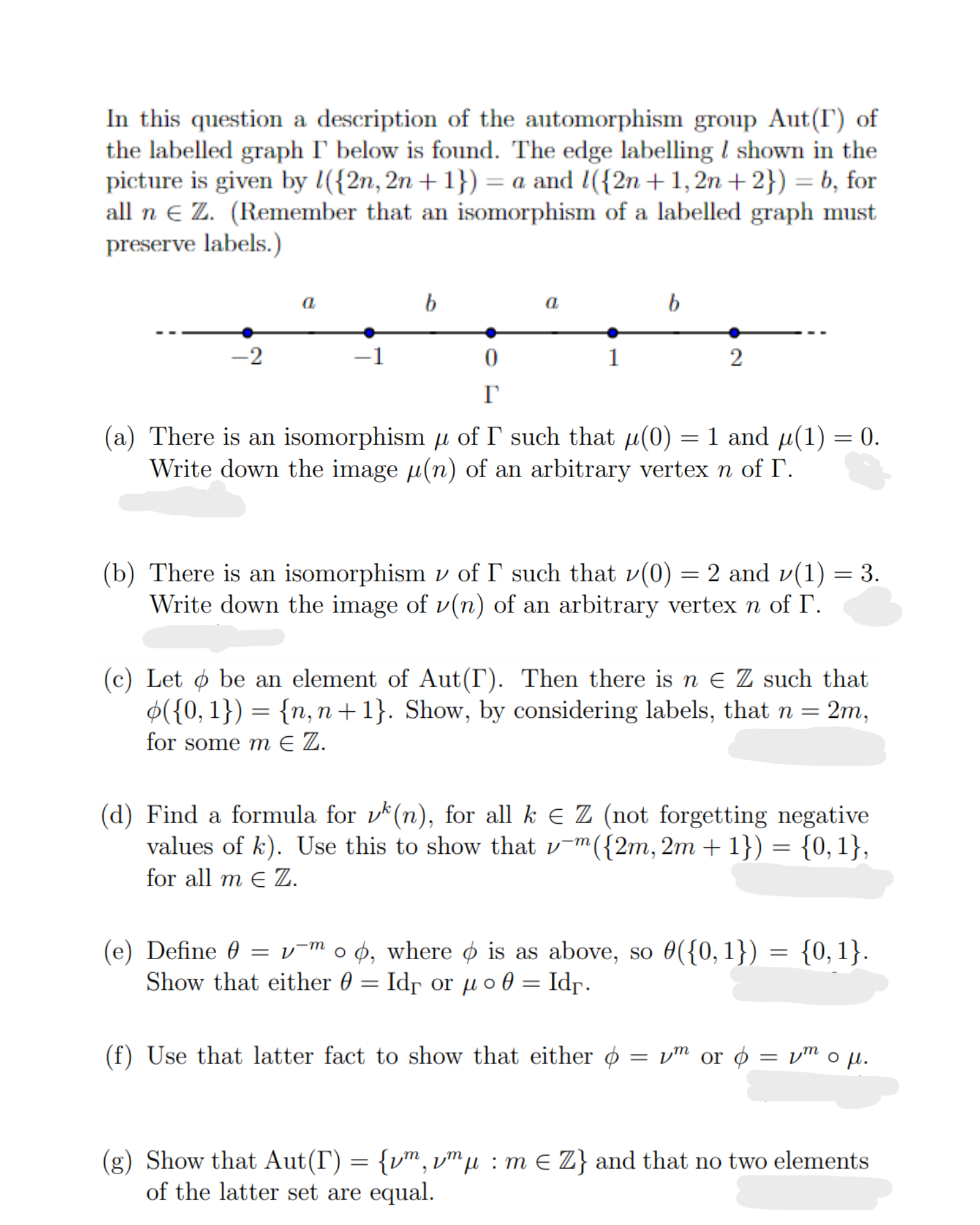 Solved In this question a description of the automorphism | Chegg.com