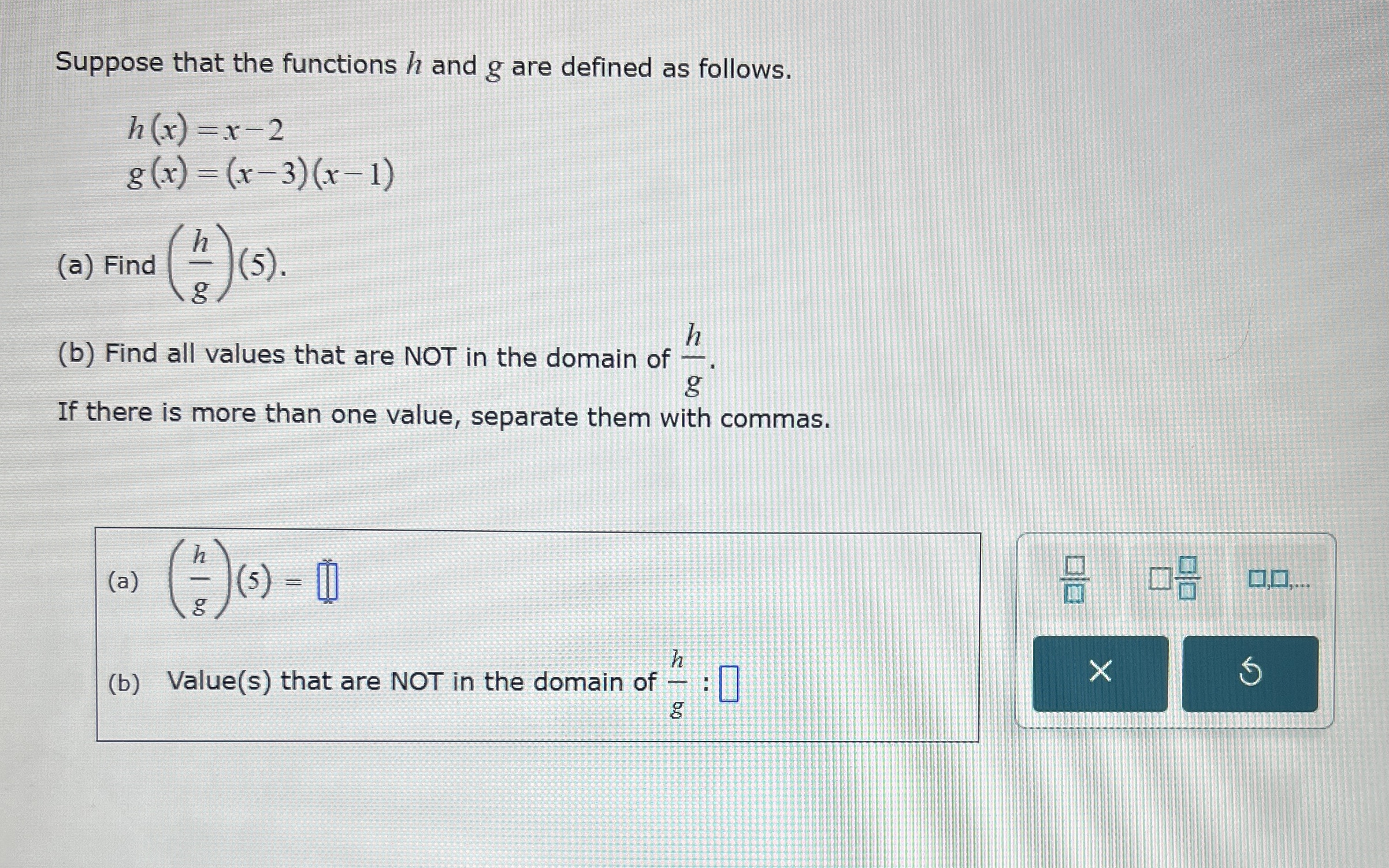 Solved Steps for How to solve Suppose that the functions h | Chegg.com