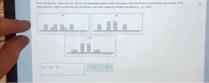 Solved Three distributions, tabeled (a),(b), and (c) are | Chegg.com