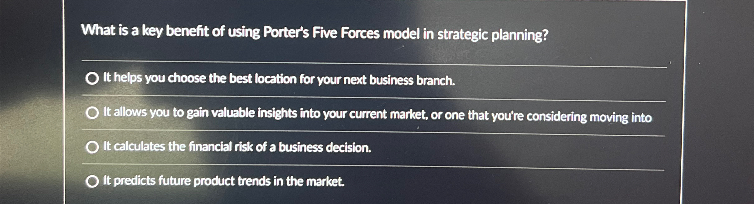 Solved What is a key benefit of using Porter's Five Forces | Chegg.com