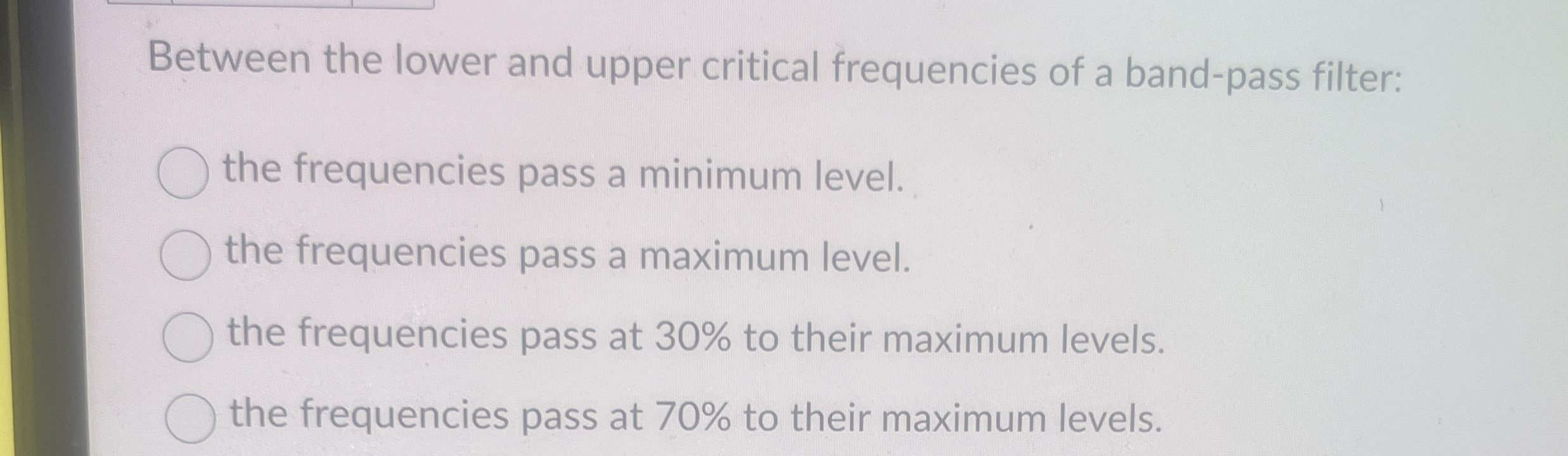 Solved Between the lower and upper critical frequencies of a | Chegg.com