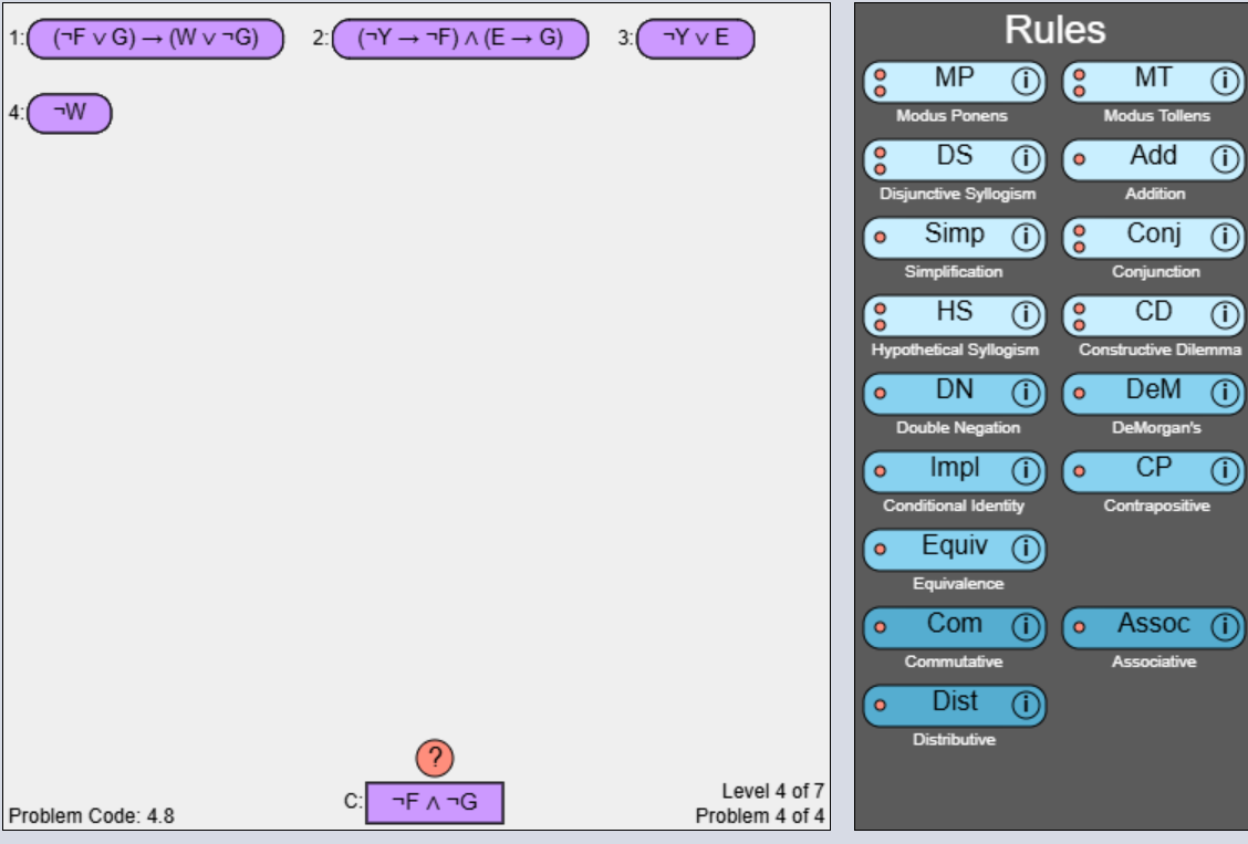 Solved using the 4 ﻿﻿premises ﻿and the rules given on ﻿the | Chegg.com