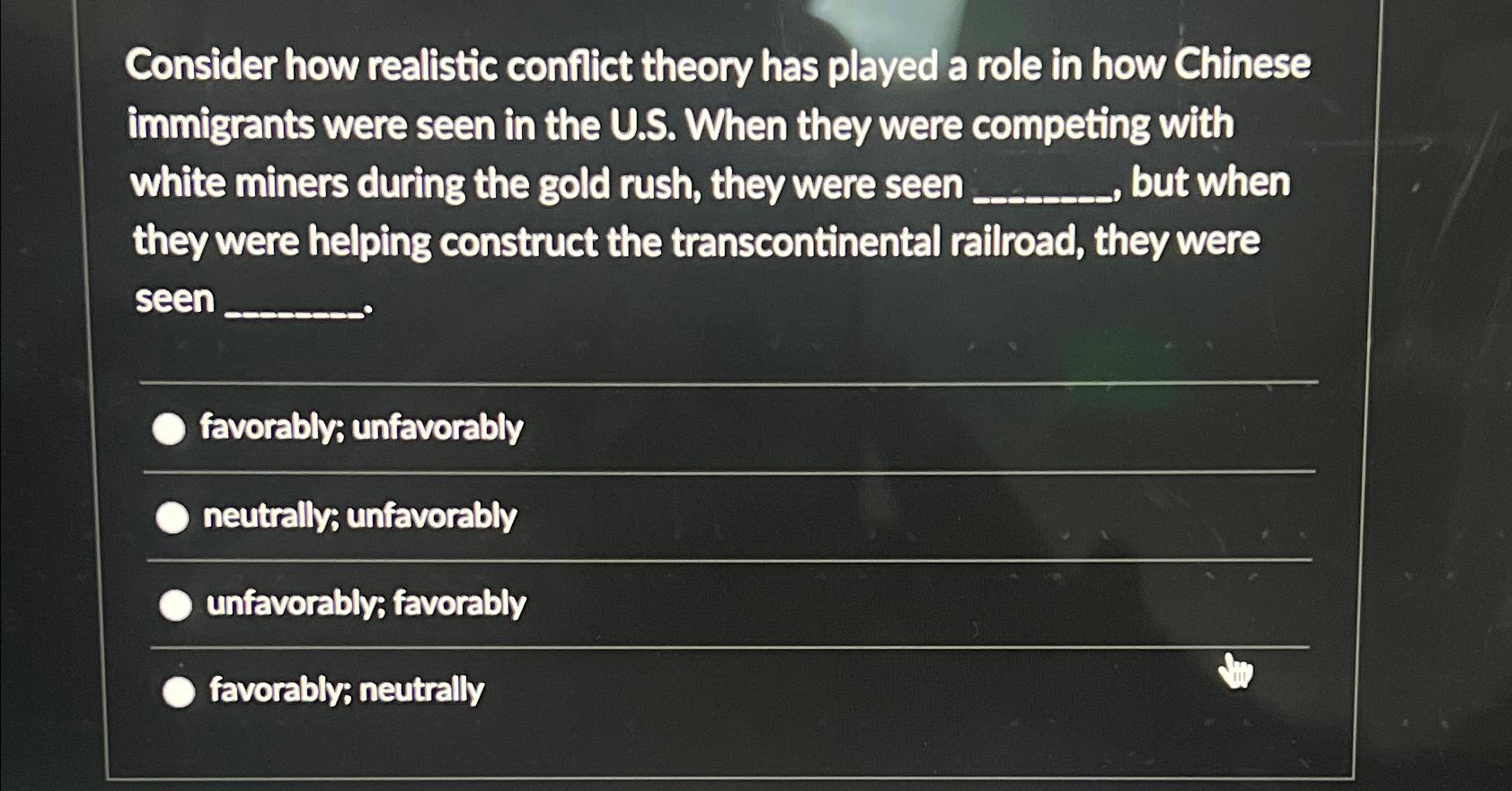 Solved Consider how realistic conflict theory has played a | Chegg.com