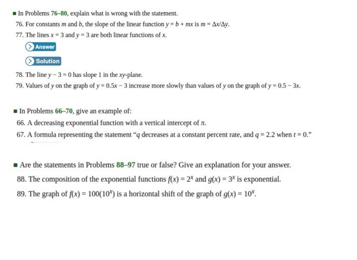 Solved In Problems 76-80, explain what is wrong with the | Chegg.com