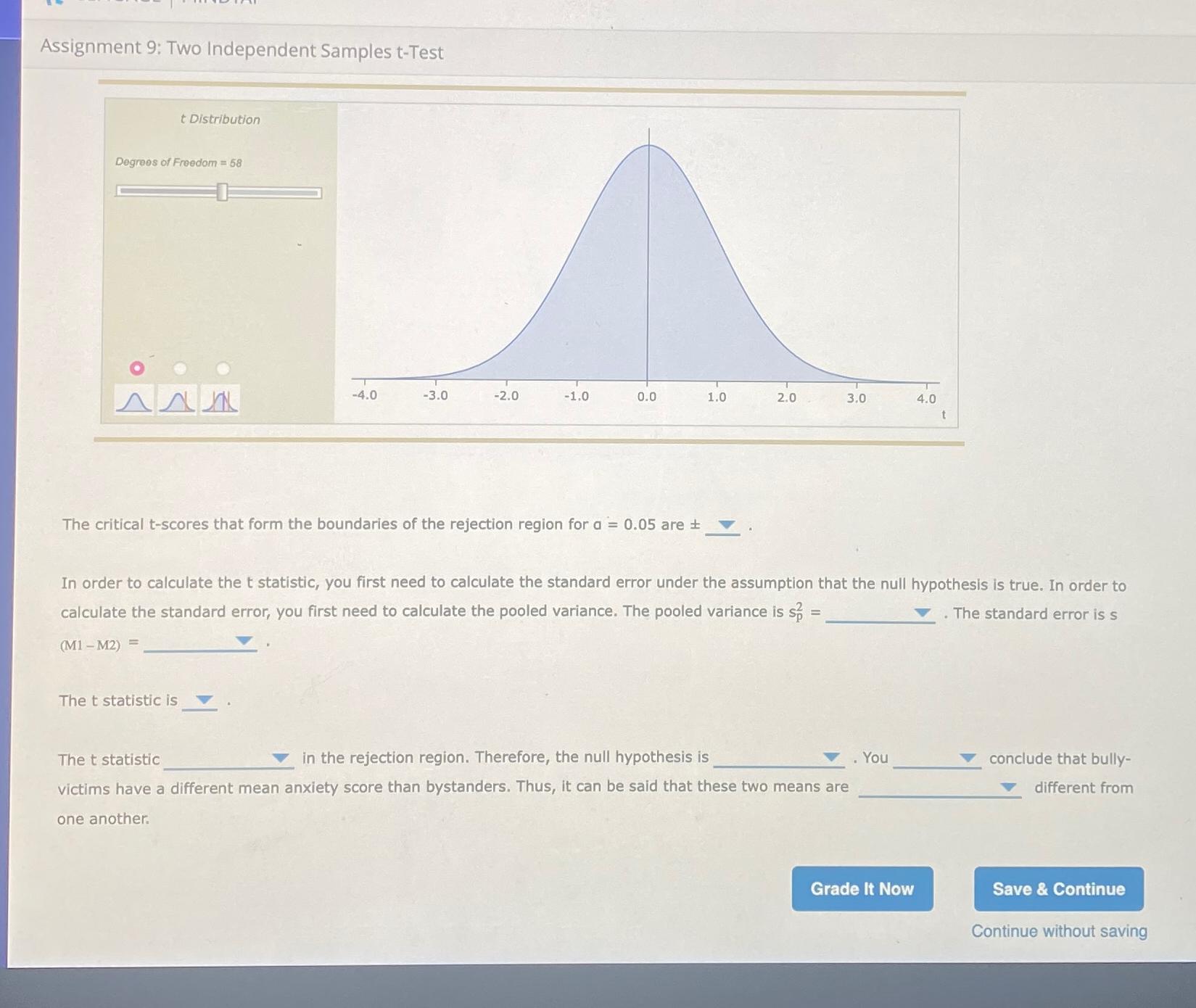 Solved Assignment 9: Two Independent Samples t-Testt | Chegg.com