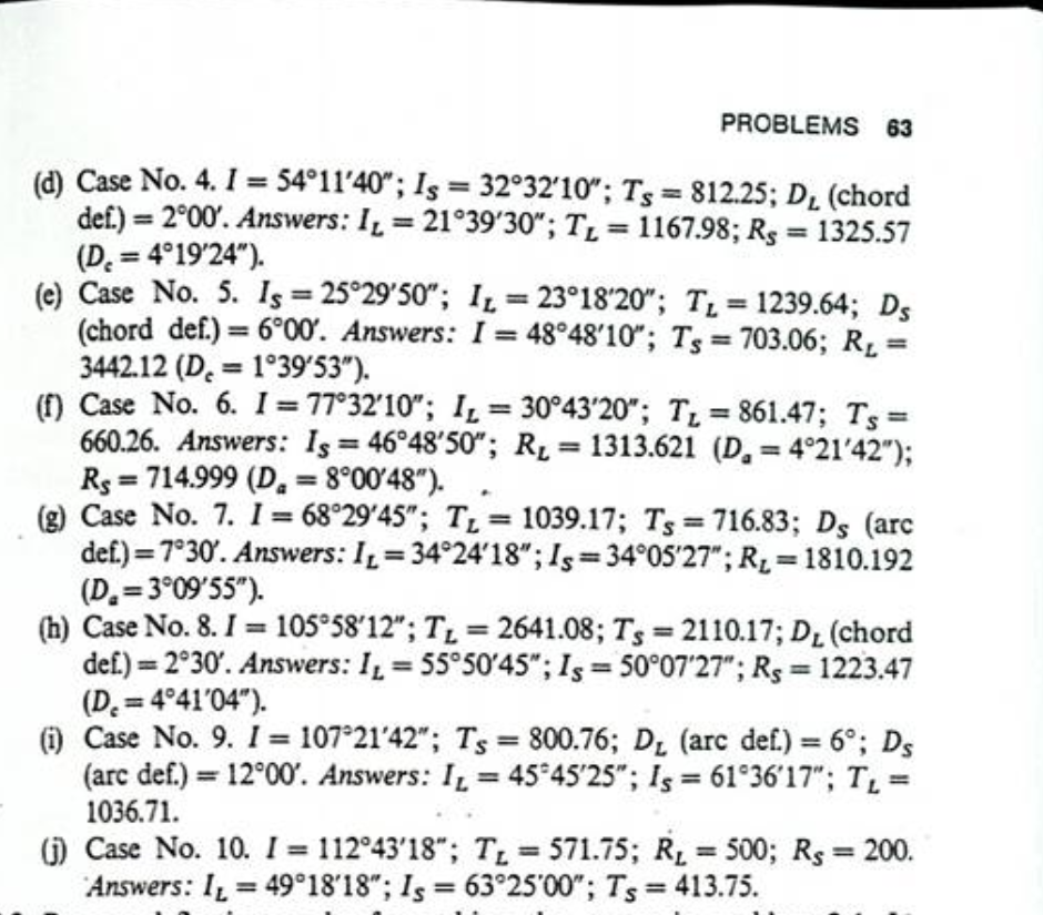 3-9. Given a reverse curve between nonparallel | Chegg.com
