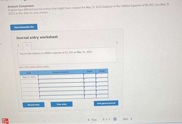 Solved apter 2 Assignment (4Qs) Required: Using the trial | Chegg.com