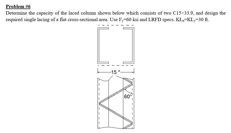 Solved Problem #6Determine the capacity of the laced column | Chegg.com