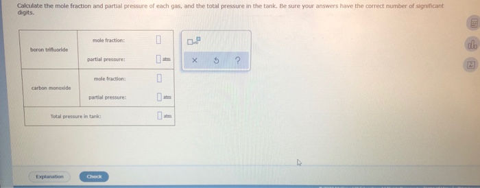 Solved Calculate the mole fraction and partial pressure of | Chegg.com