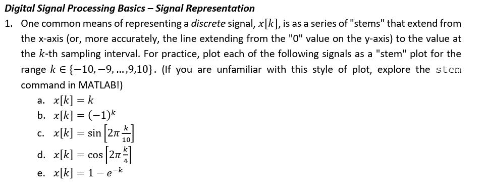 Solved Digital Signal Processing Basics - ﻿Signal | Chegg.com