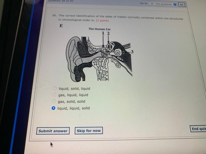 Solved 20. The correct identification of the state of matter | Chegg.com