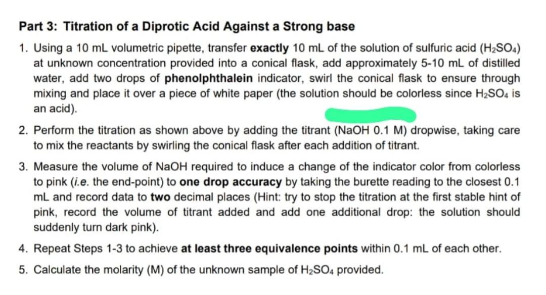 Solved Part 3: Titration of a Diprotic Acid Against a Strong | Chegg.com