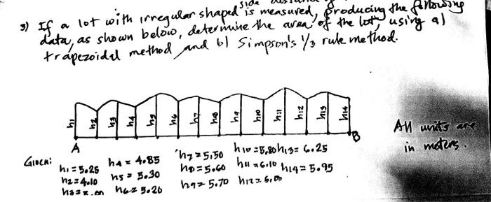 Solved 3) If a lot with irregular shaped is measured, | Chegg.com