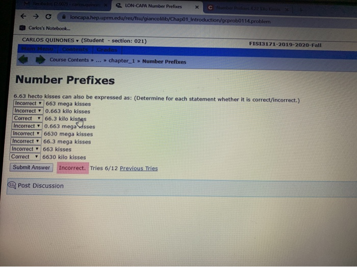 Solved N po LON-CAPA Number Prefoxes x clients € → C l | Chegg.com