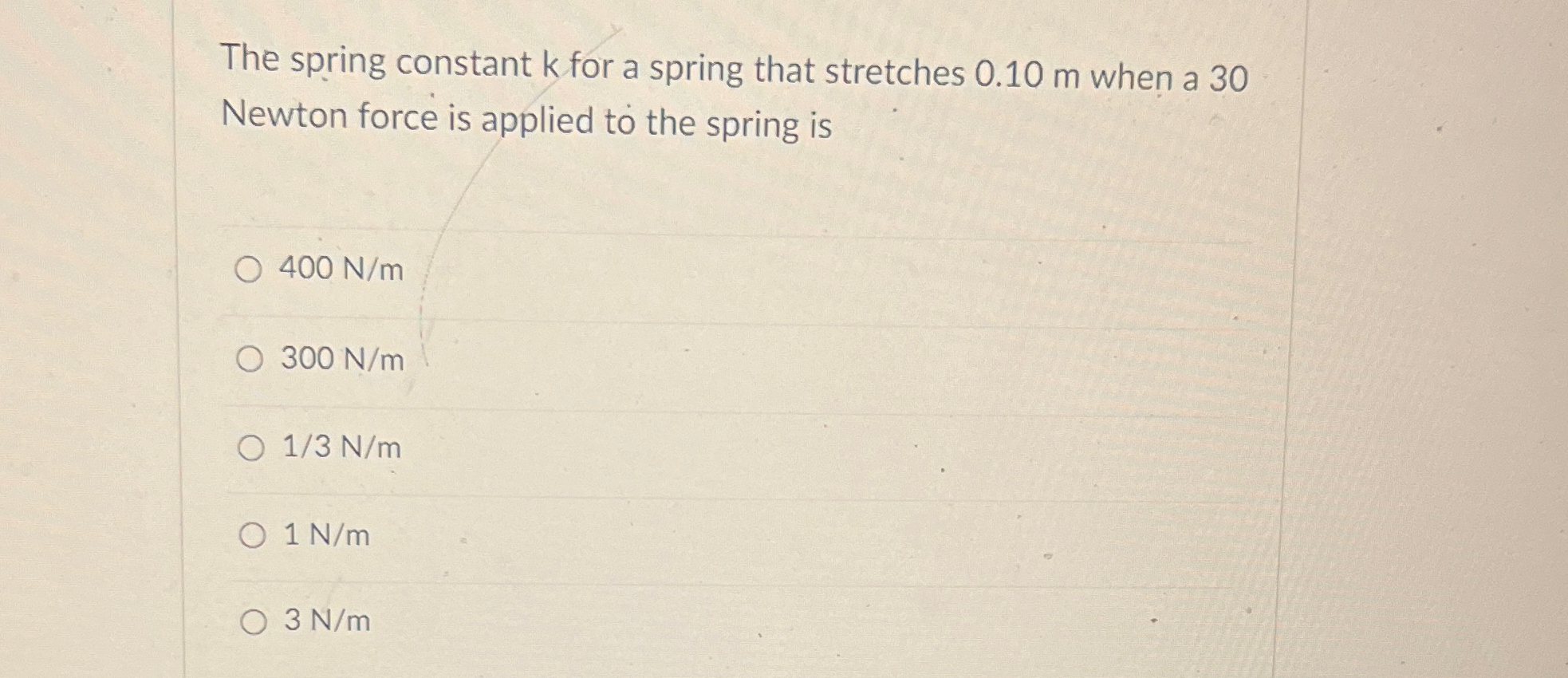 Solved The spring constant k ﻿for a spring that stretches | Chegg.com