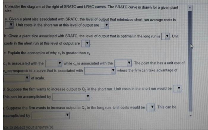Solved SRATC Cost per Unit ($) LRAC Со C1 CA C2 Qo Q, Q2 | Chegg.com