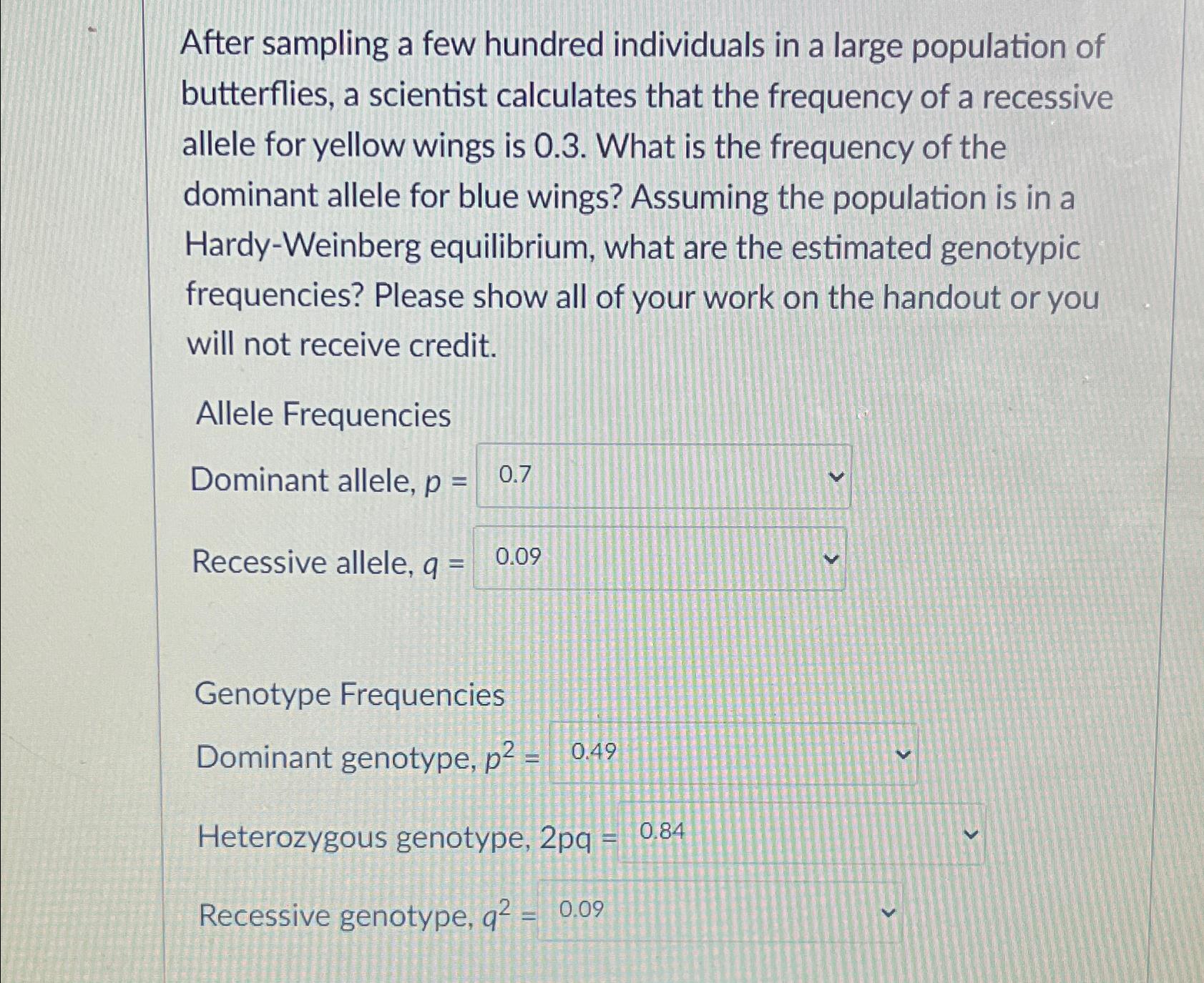Solved After sampling a few hundred individuals in a large | Chegg.com