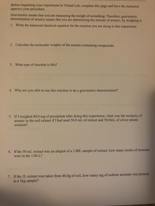 Solved Before beginning your experiment in Virtual Lab, | Chegg.com