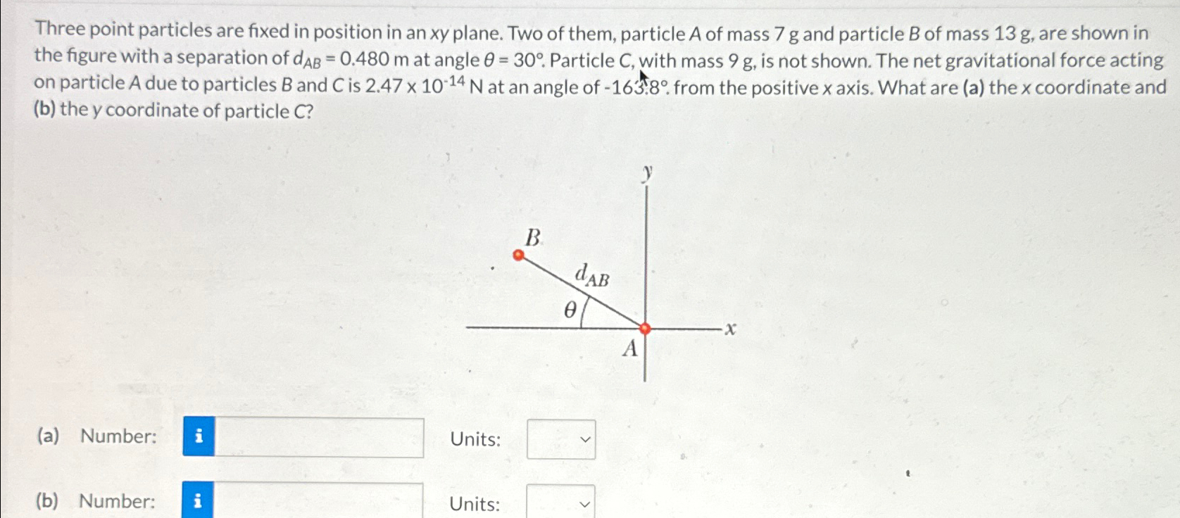 Solved Three point particles are fixed in position in an xy | Chegg.com