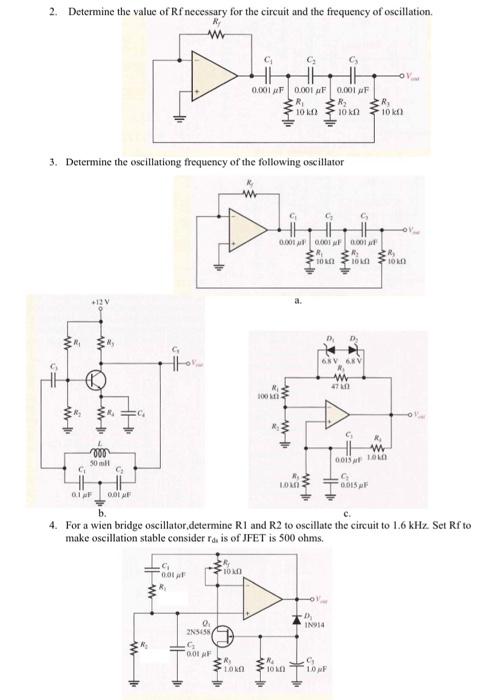 Solved 2. Determine the value of Rf necessary for the | Chegg.com