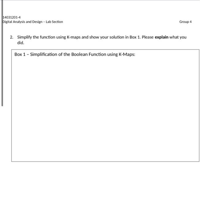 Solved Lab #5 - Implementation and Simplification of Boolean | Chegg.com