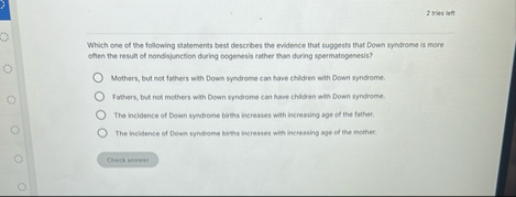 Solved 2 ﻿tried leftWhich one of the following statements | Chegg.com