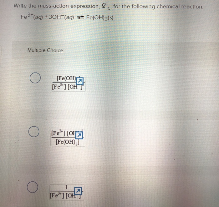Solved Write the mass-action expression, lc, for the | Chegg.com