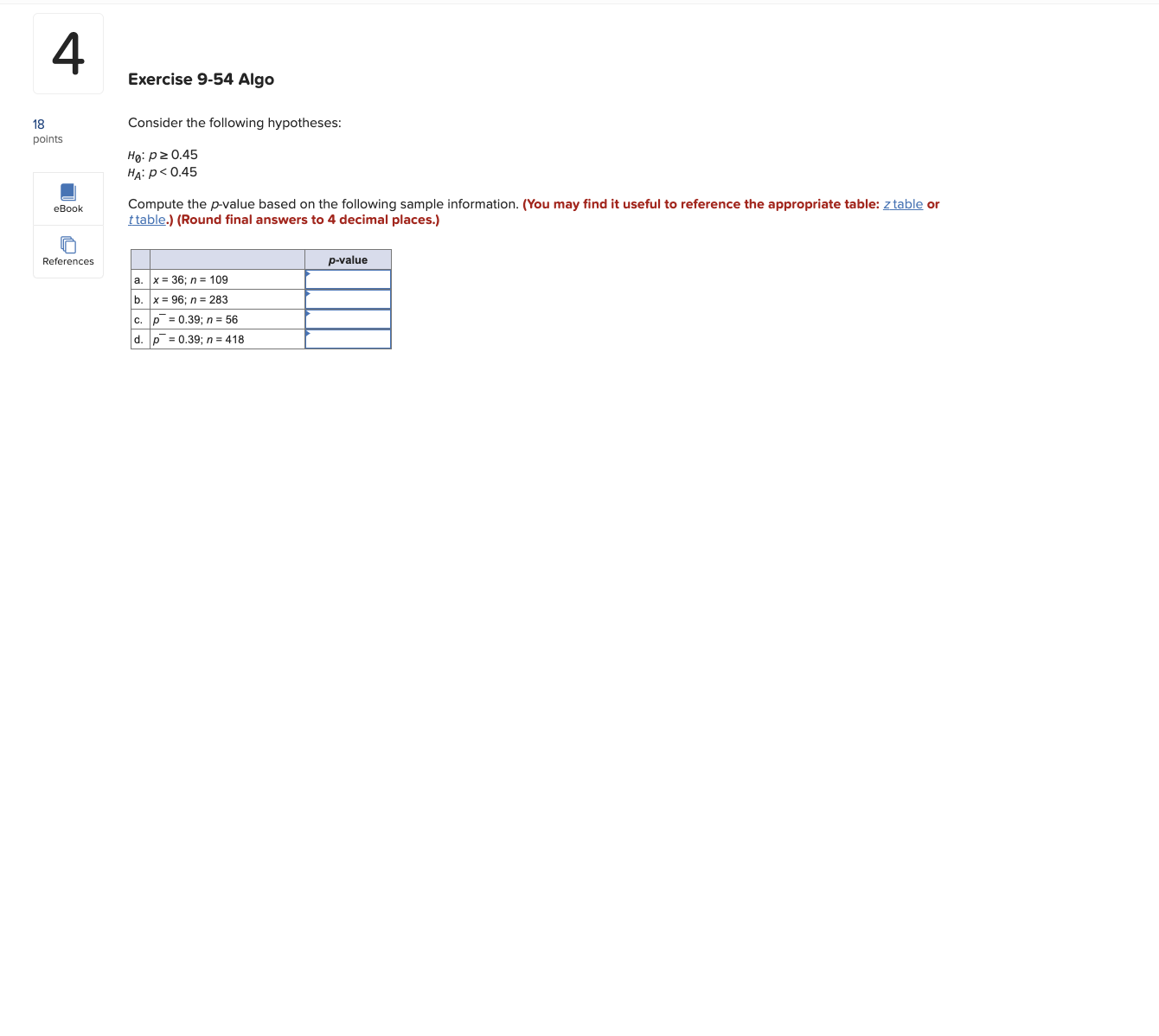 Solved Exercise 9-54 ﻿AlgoConsider the following | Chegg.com